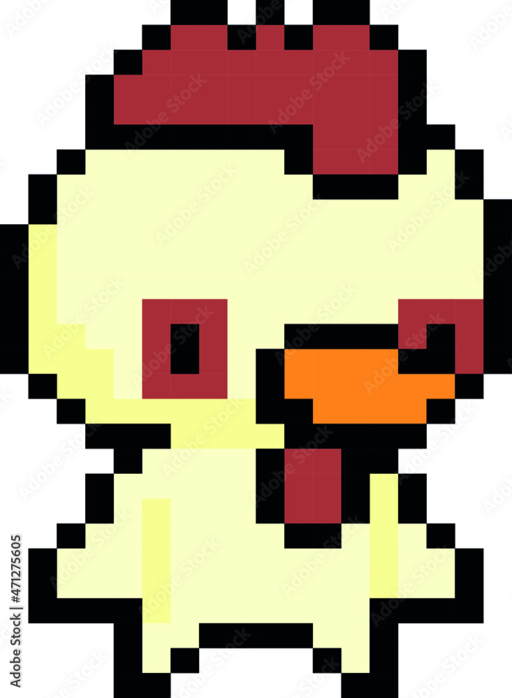 chicken head pixel vector illustration. pixel art. Stock Vector | Adobe ...