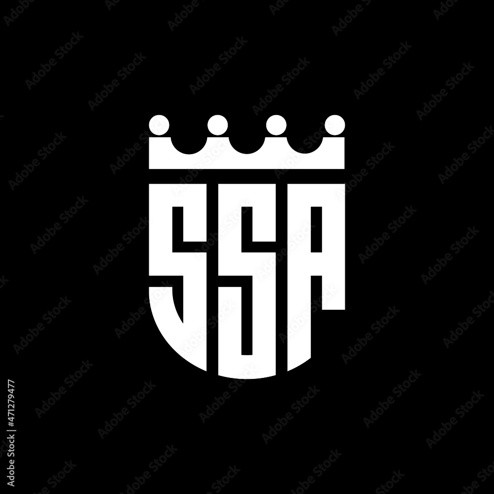 SSA letter logo design with black background in illustrator, vector ...