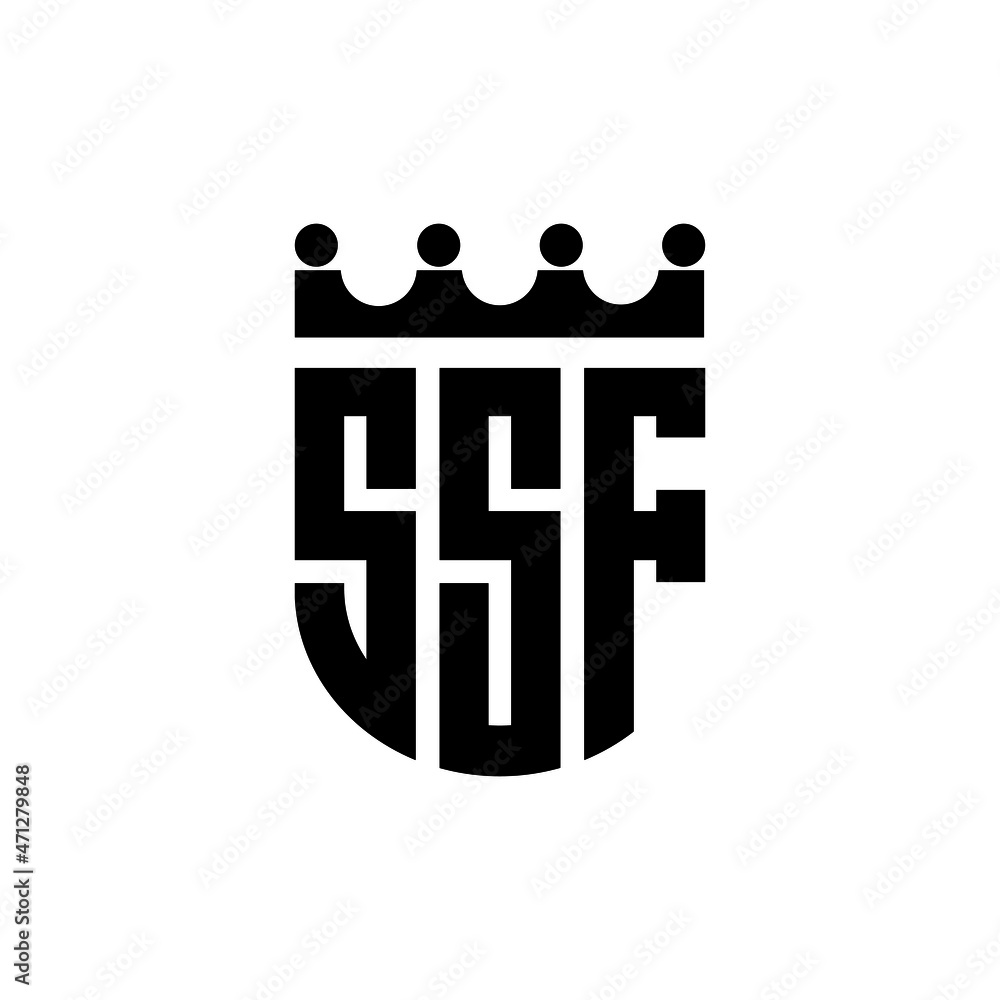 SSF letter logo design with white background in illustrator, vector ...