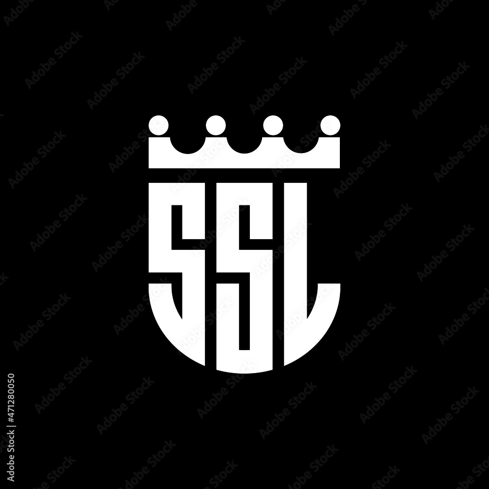 SSL letter logo design with black background in illustrator, vector ...