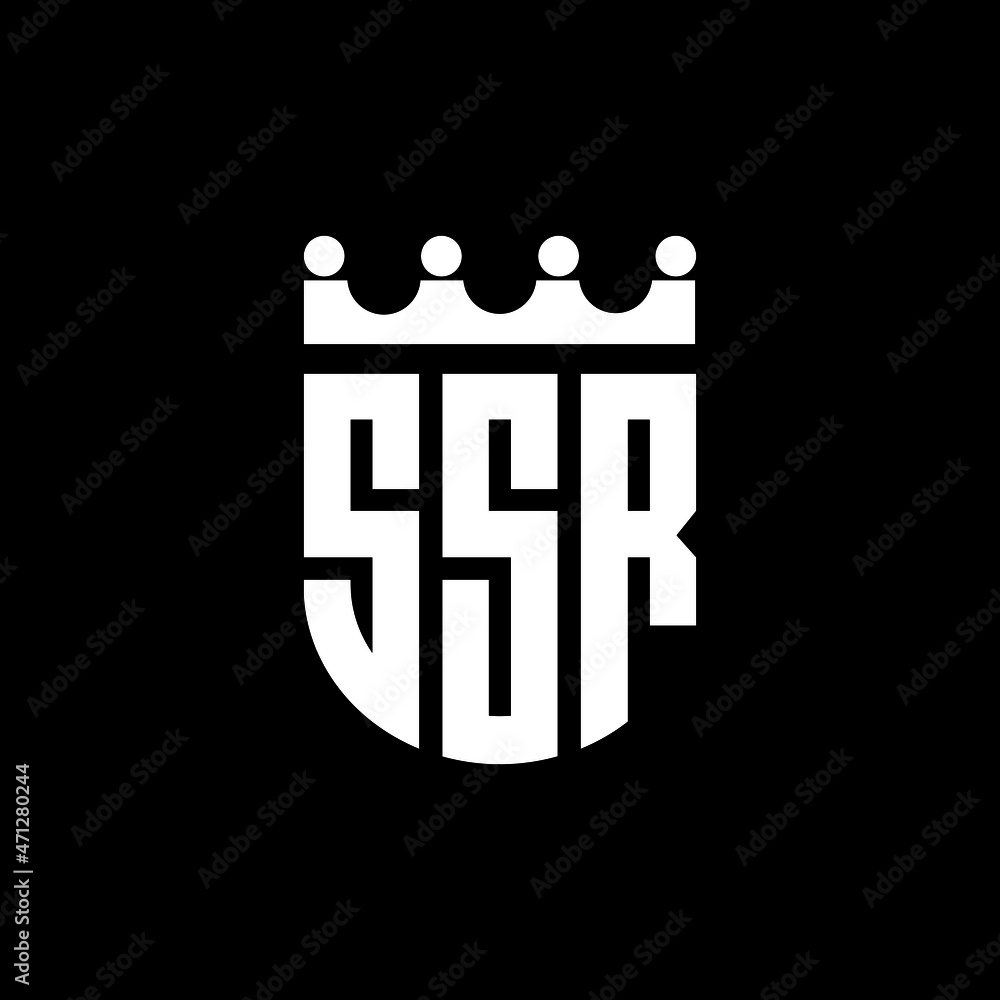 SSR letter logo design with black background in illustrator, vector ...