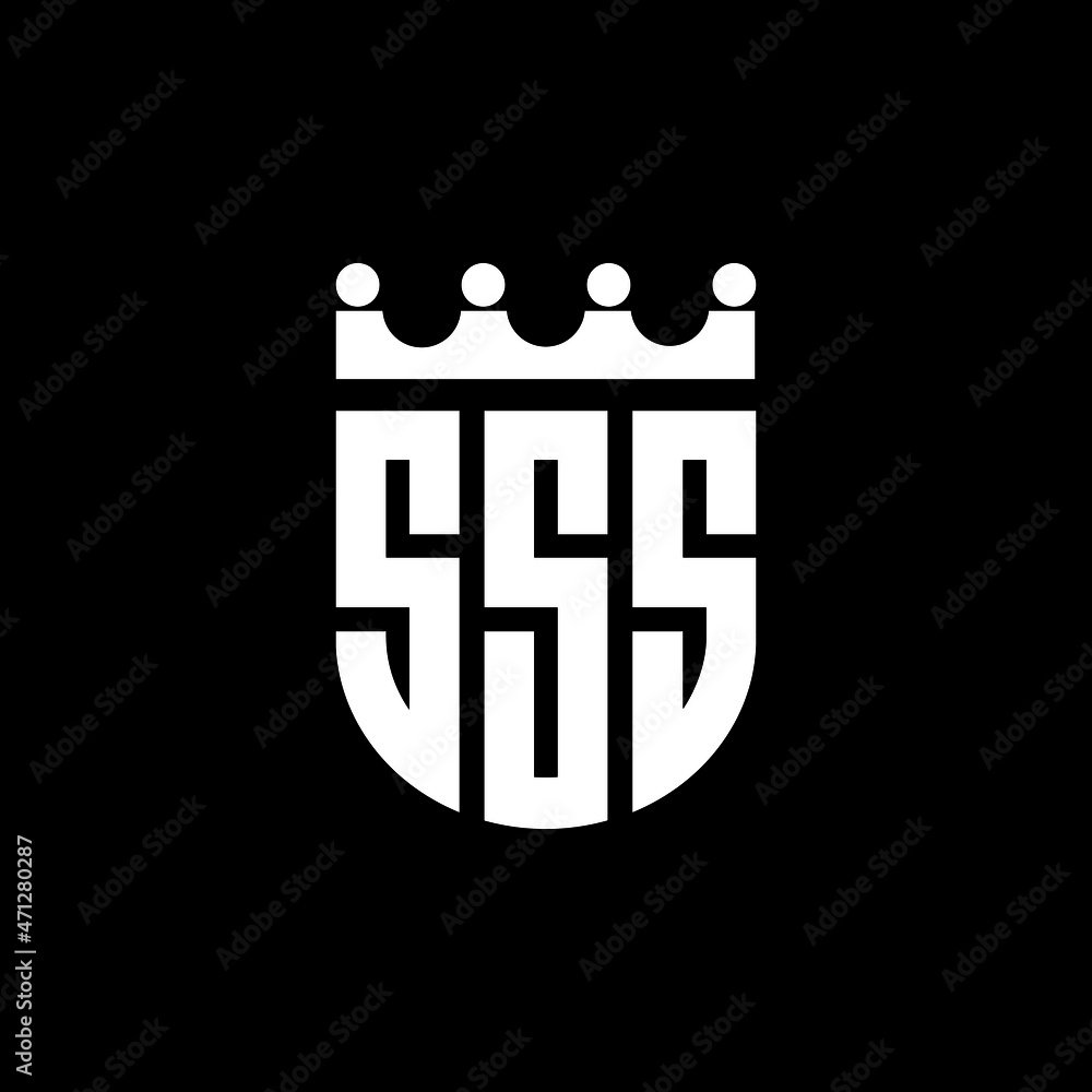SSS letter logo design with black background in illustrator, vector ...