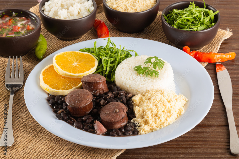 Feijoada typical Brazilian food. Traditional Brazilian food made with ...