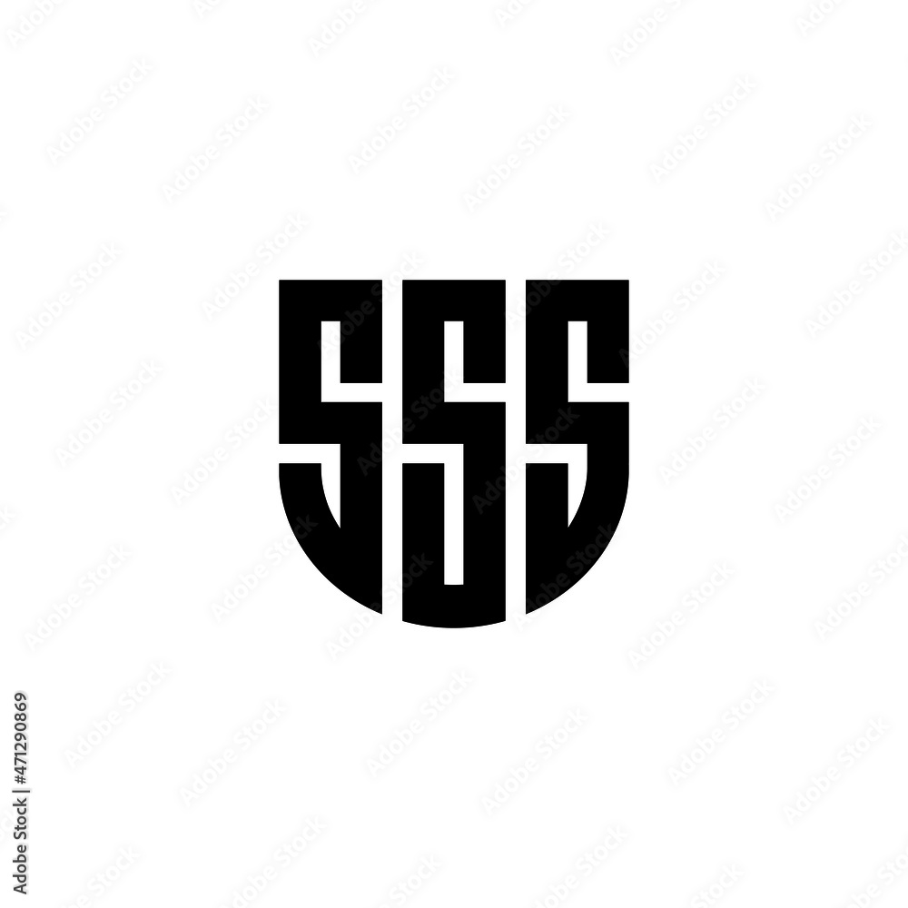 Vecteur Stock SSS letter logo design with white background in ...