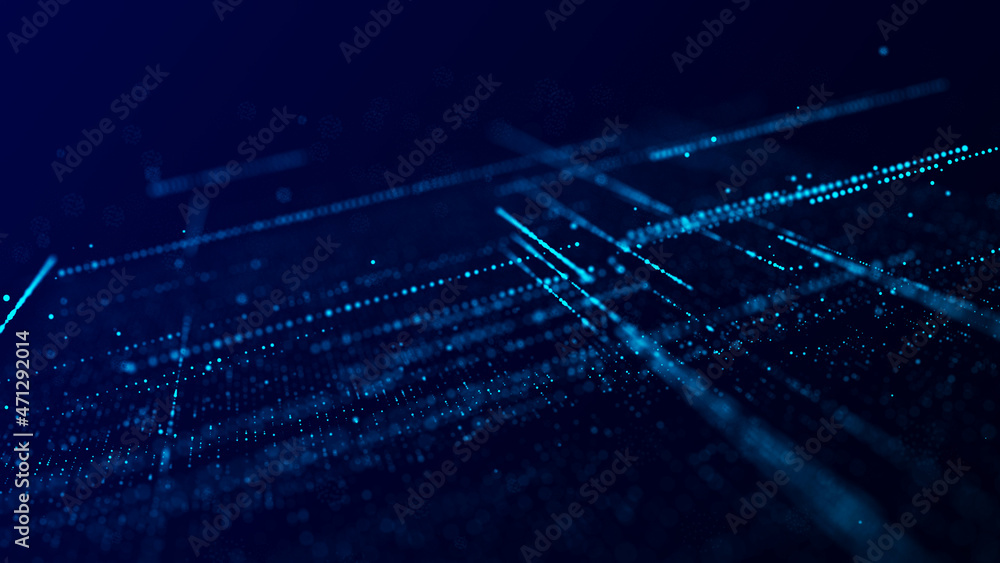 Computer technology background. Digital data flow. Network connection ...