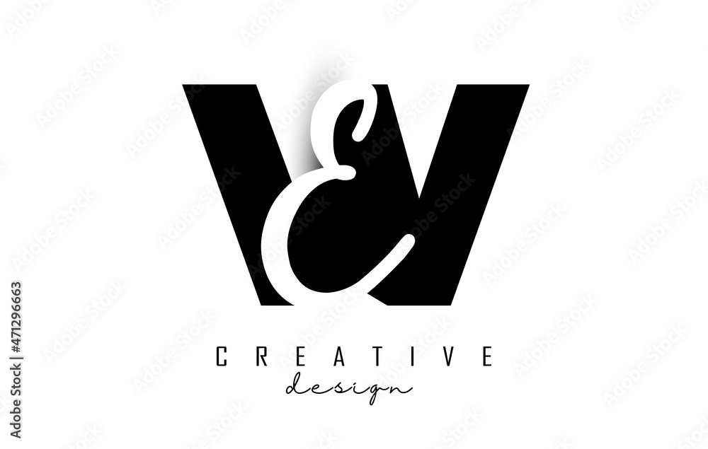 Letters WE logo with a minimalist design. Letters W and Wwith geometric ...