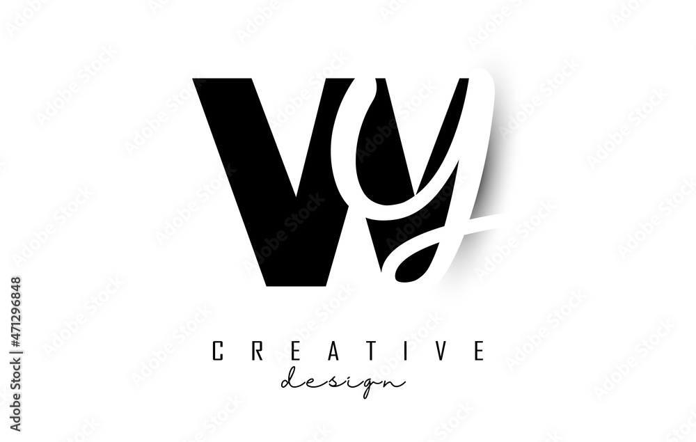 Letters WY logo with a minimalist design. Letters W and Y with ...
