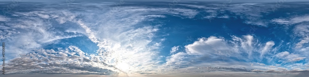 Seamless 360 degree spherical panorama of the evening sky. Ready for ...