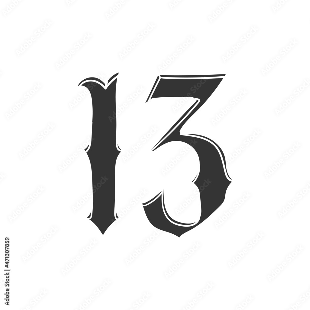 13 Tattoo Icon Silhouette Illustration. Number Vector Graphic Pictogram ...