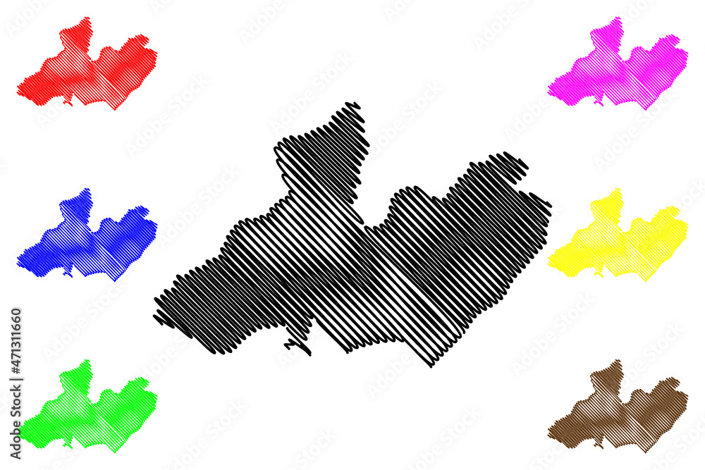 Dimapur district (Nagaland State, Republic of India) map vector ...