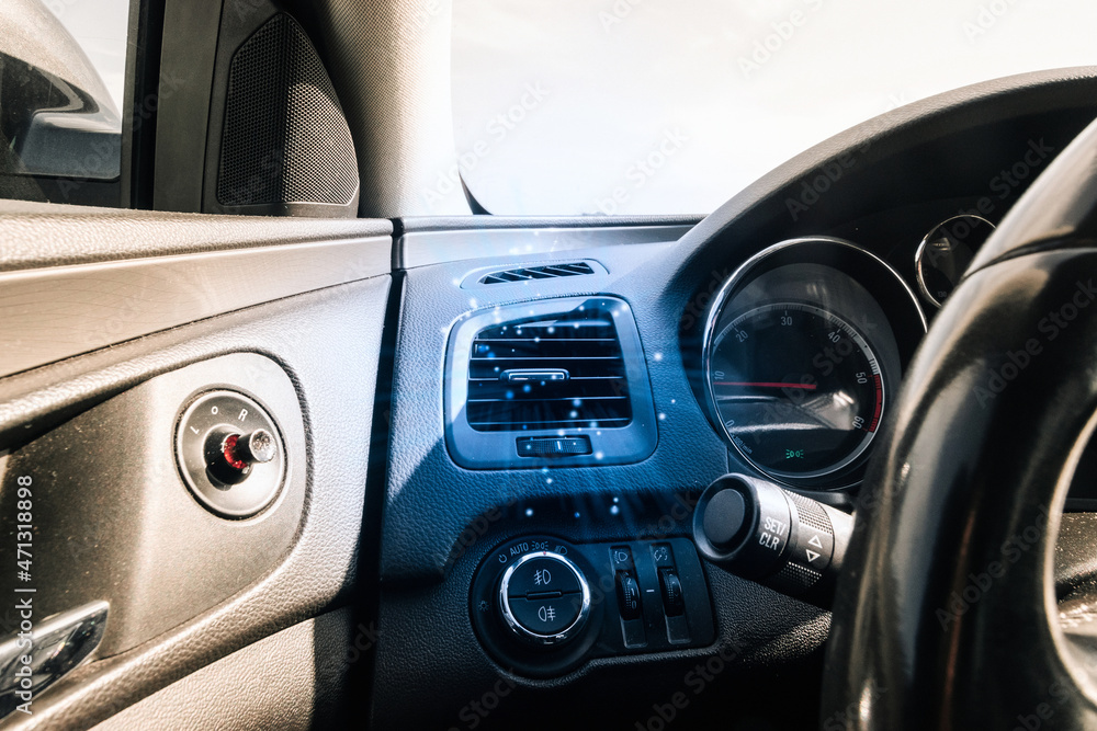 Car air conditioner. Vehicle vent interior for cold automobile cool ...