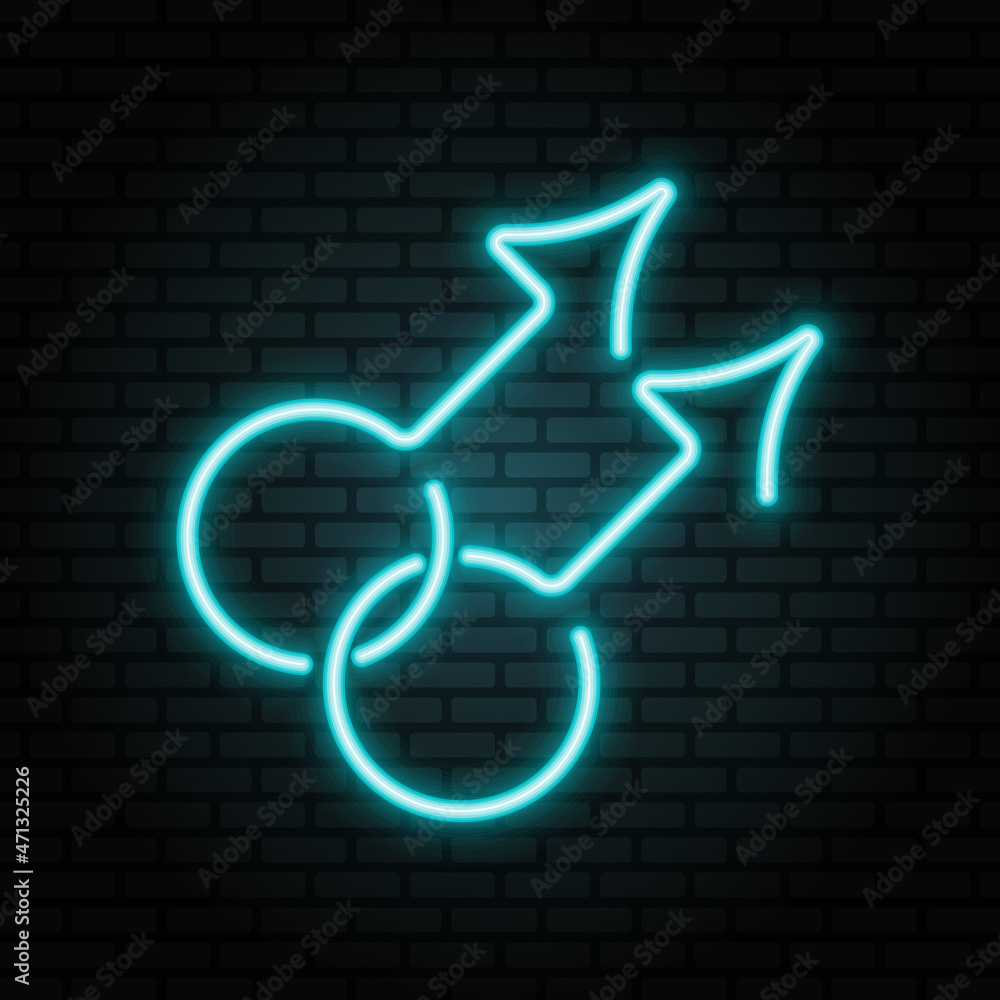 Homosexual Symbol Gay Couple Blue Neon Sign On Dark Brick Wall Best
