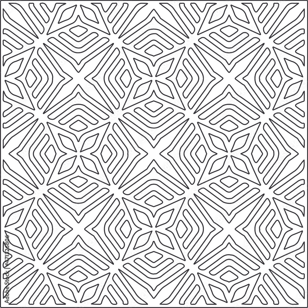 Abstract illustration in Line Art style.Black pattern for wallpapers ...