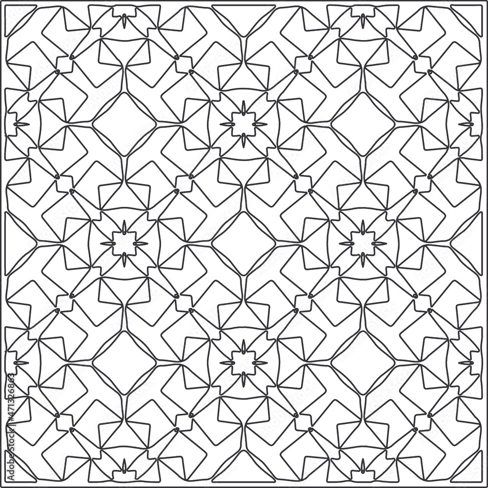 Portrait coloring pages for adults. Abstract illustration in Line Art ...