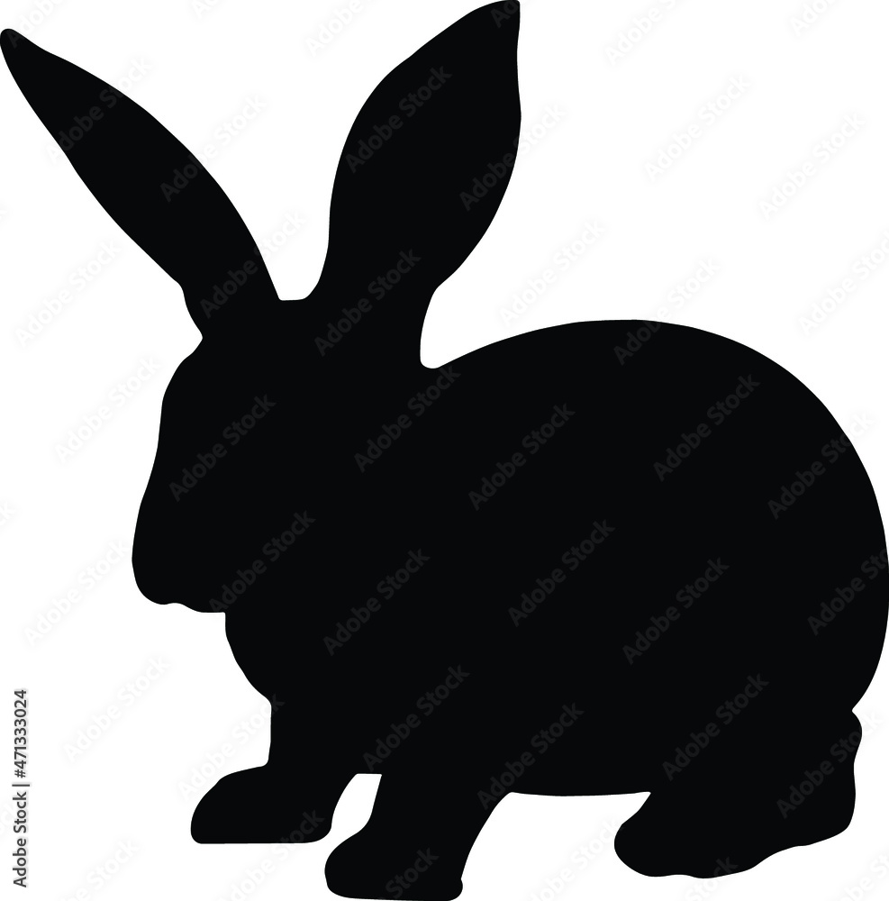 Bunny Silhouettes SVG Rabbit Silhouettes SVG Stock Vector | Adobe Stock