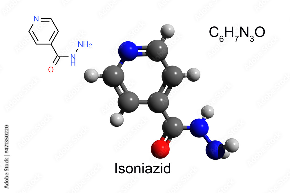 Chemical formula, structural formula and 3D ball-and-stick model of ...