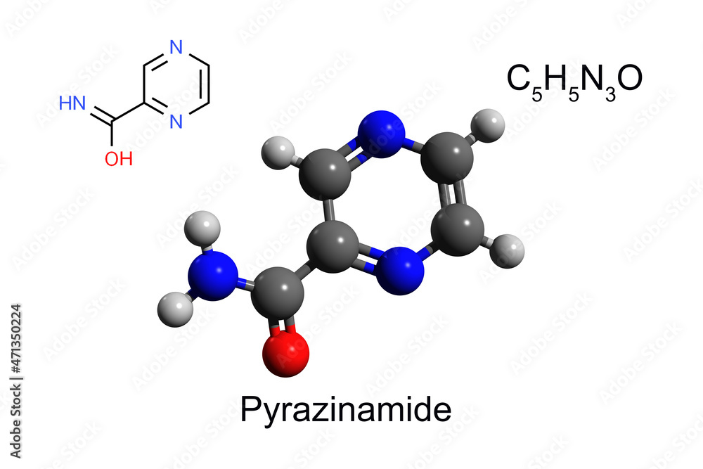 Chemical formula, structural formula and 3D ball-and-stick model of ...