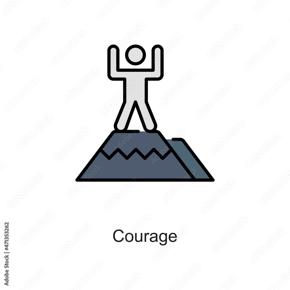 Courage vector fill outline Icon. Pixel Perfect. For Mobile and Web ...