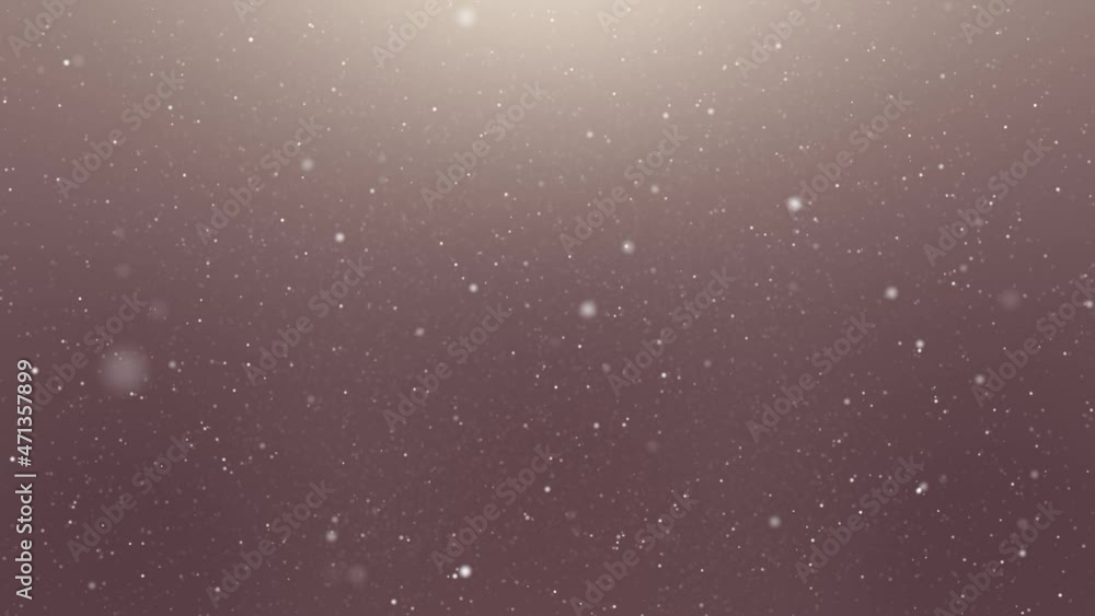 Calm snowfall on pink background , 10 seconds duration seamless loop ...
