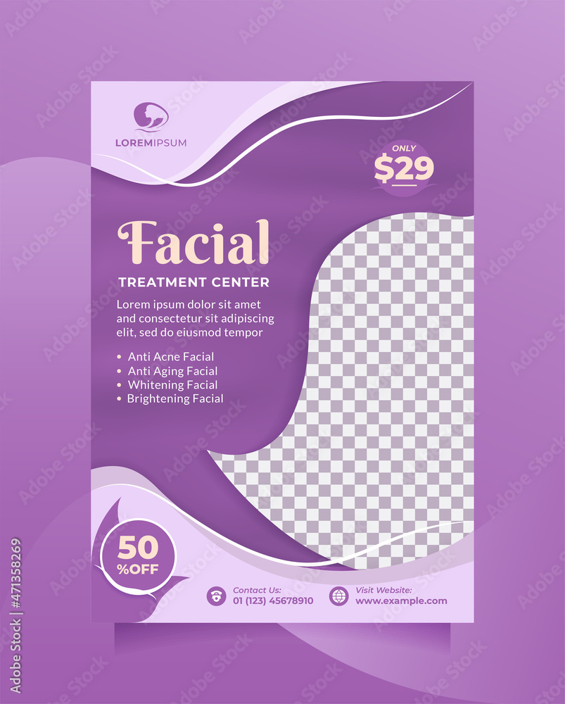 Creative and modern template design flyer and brochure for Facial ...