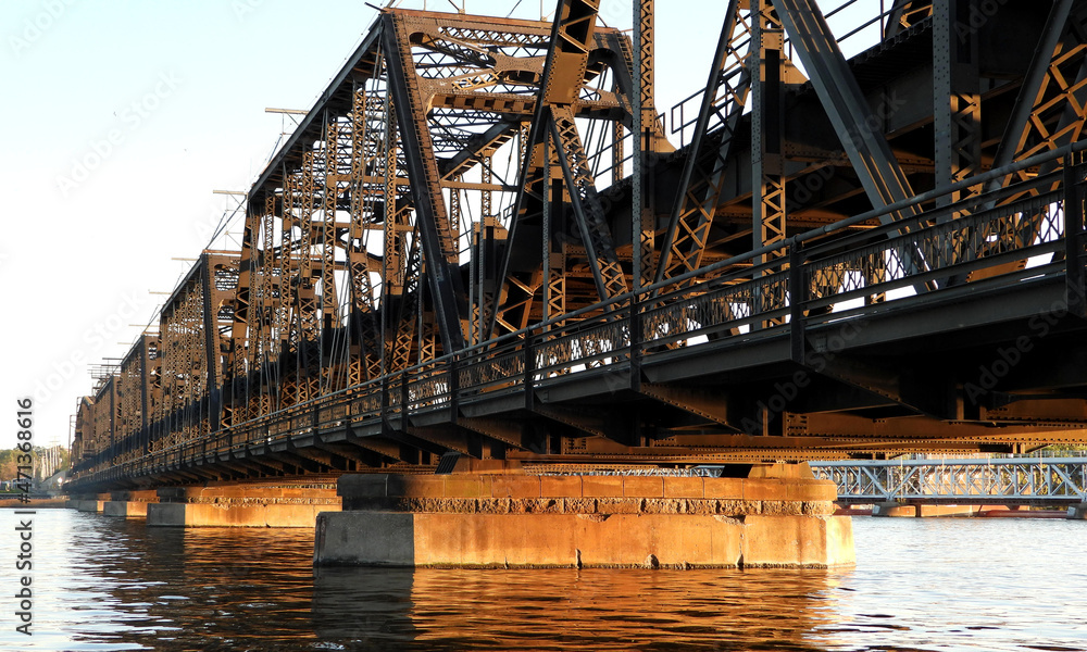 Mississippi River Rail Bridge in Moline Stock Photo | Adobe Stock