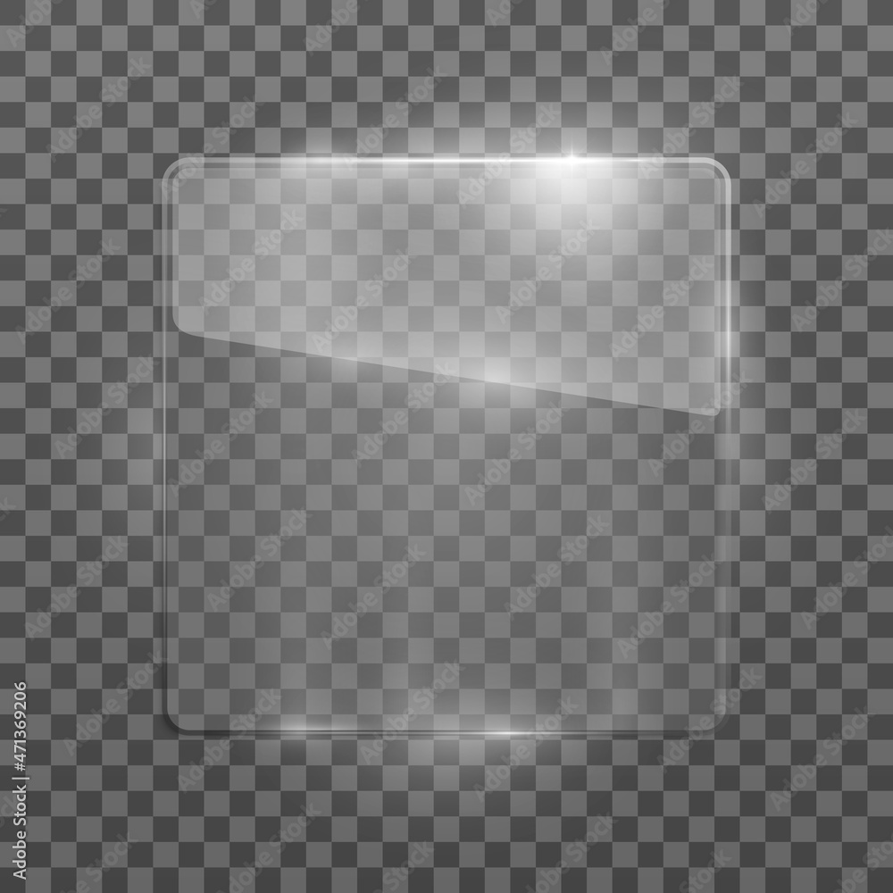 Vector glass frame. Isolated on transparent background. Vector ...
