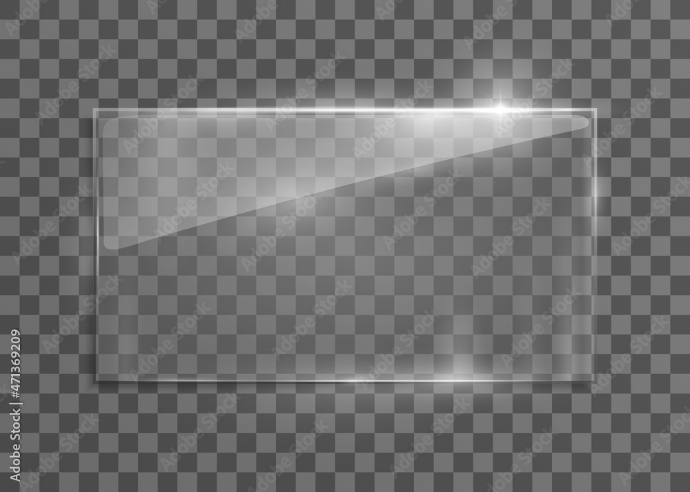 Vector glass frame. Isolated on transparent background. Vector ...