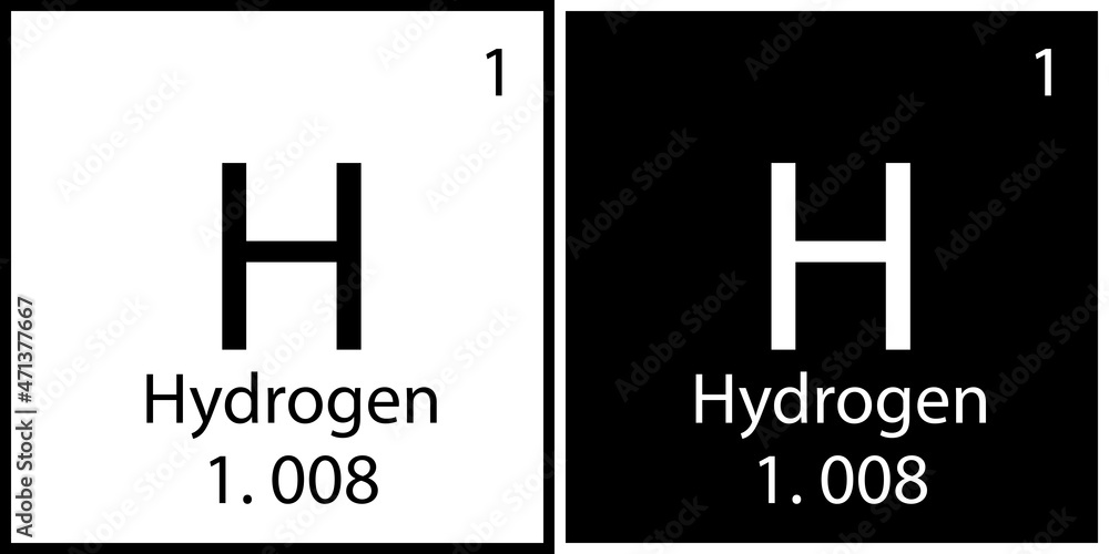 Hydrogen symbol. Mendeleev table. Periodic element icon. Modern design ...