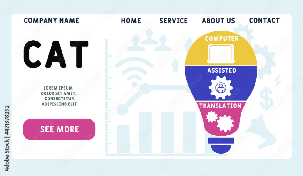 CAT - Computer Assisted Translation acronym. business concept ...