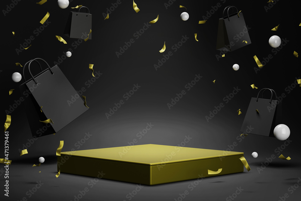 dark luxury and elegant black friday cyber monday sale promotion ...