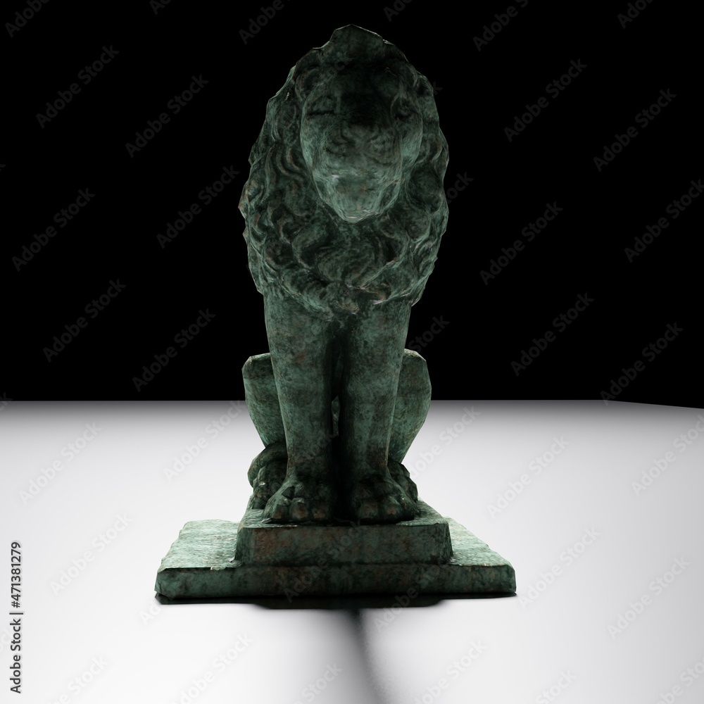 3d computer rendered illustration of a lion statue. Stock Illustration ...