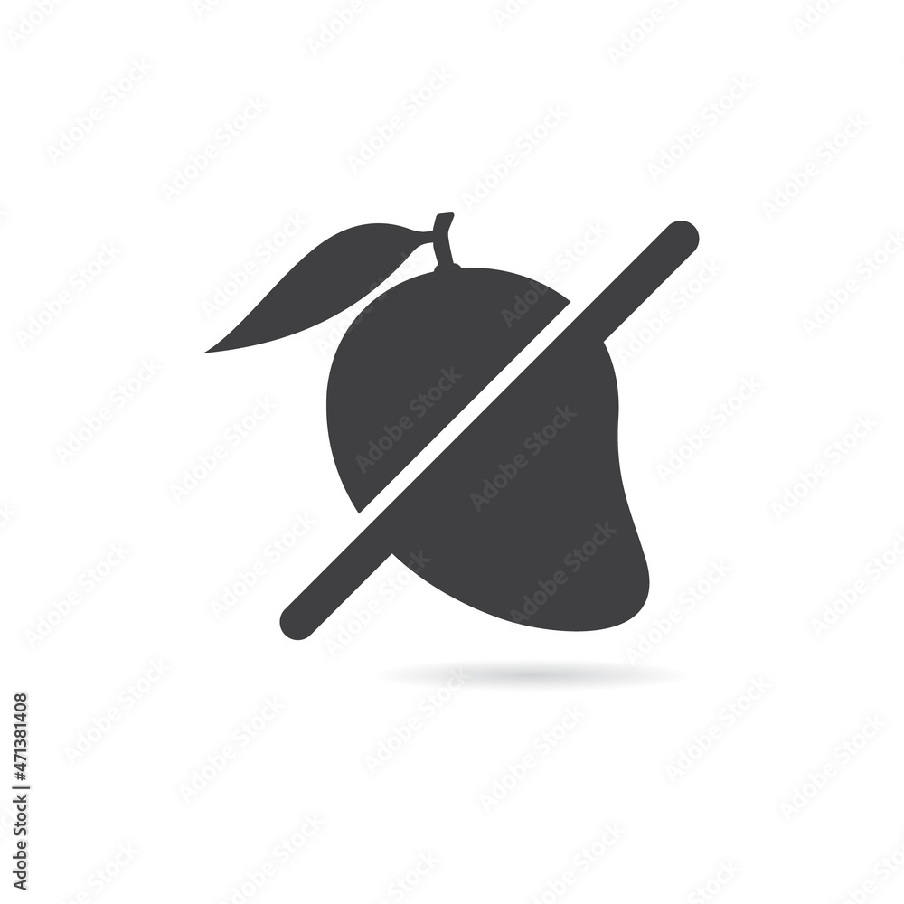Vector Isolated No Mango Icon vector de Stock | Adobe Stock