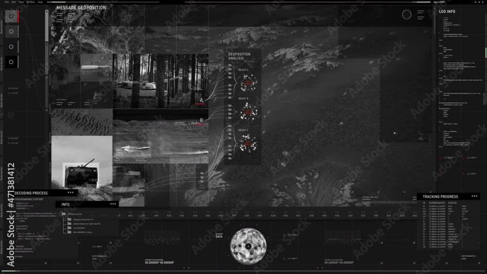 Virtual panel of the location scanning system. The panel of the ...