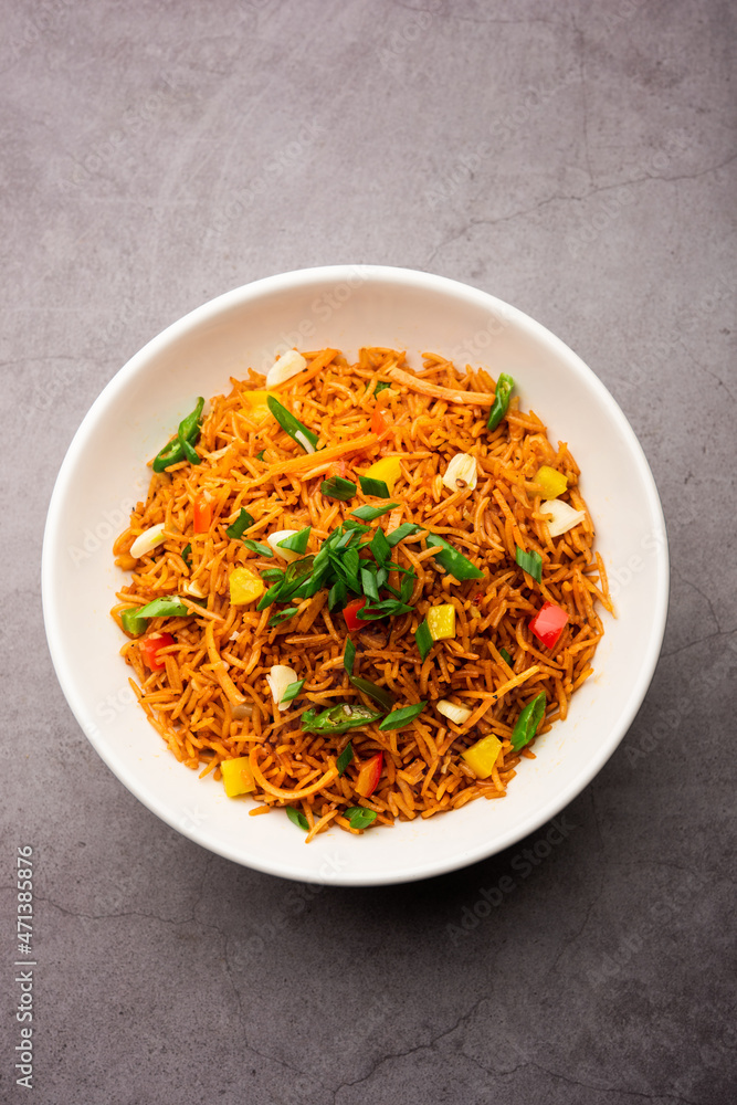 Schezwan or szechuan Fried Rice Stock Photo | Adobe Stock
