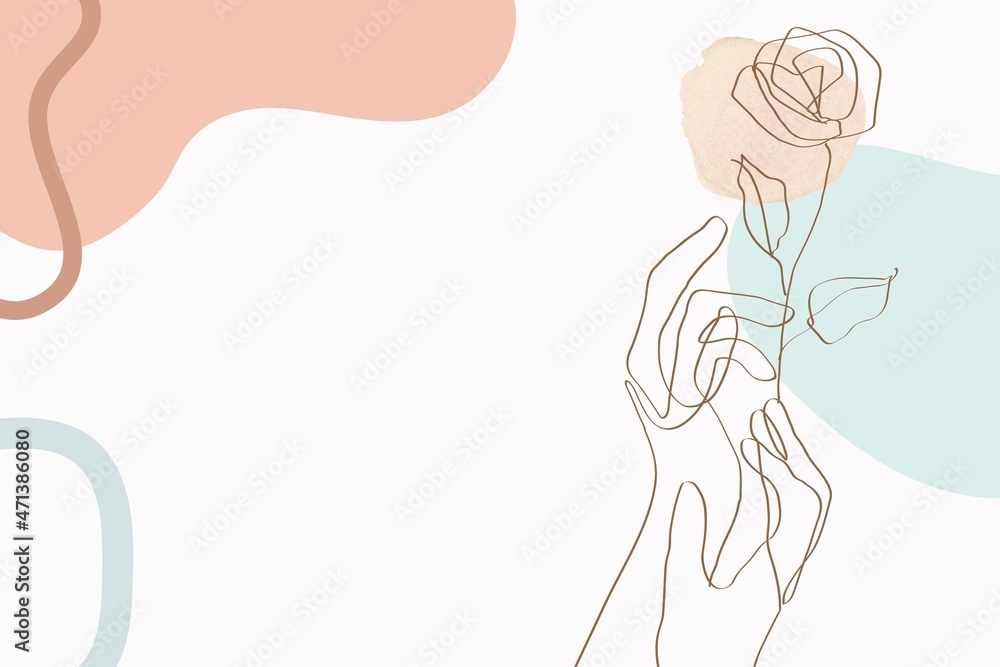 Hand & rose line art illustration vector Stock Vector | Adobe Stock