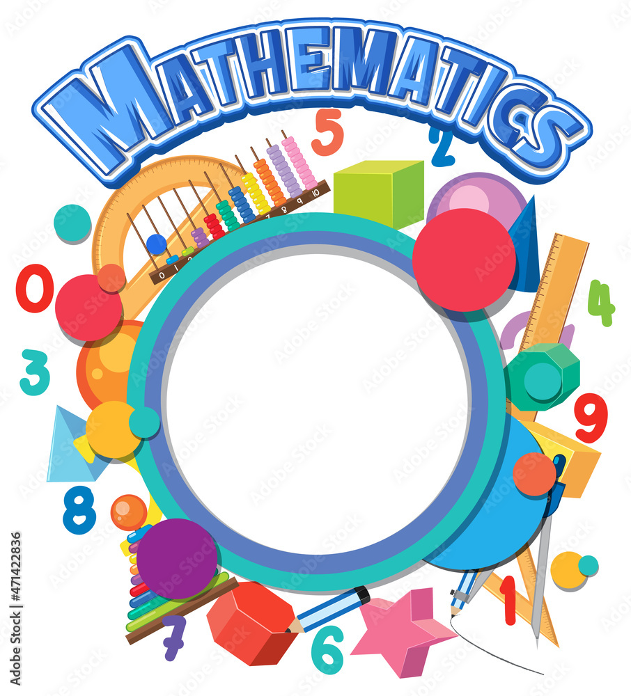 Blank math template with math tools and elements Stock Vector | Adobe Stock