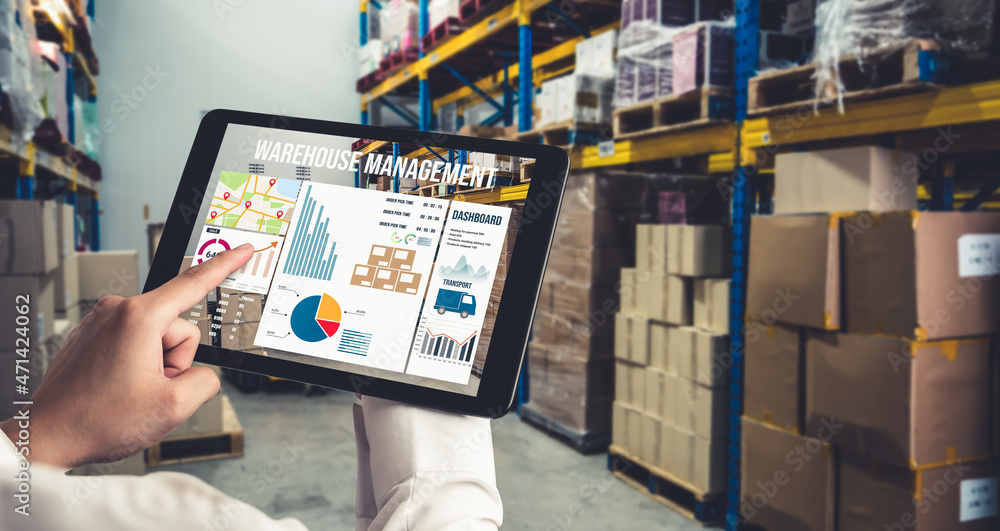 Warehouse management innovative software in computer for real time ...