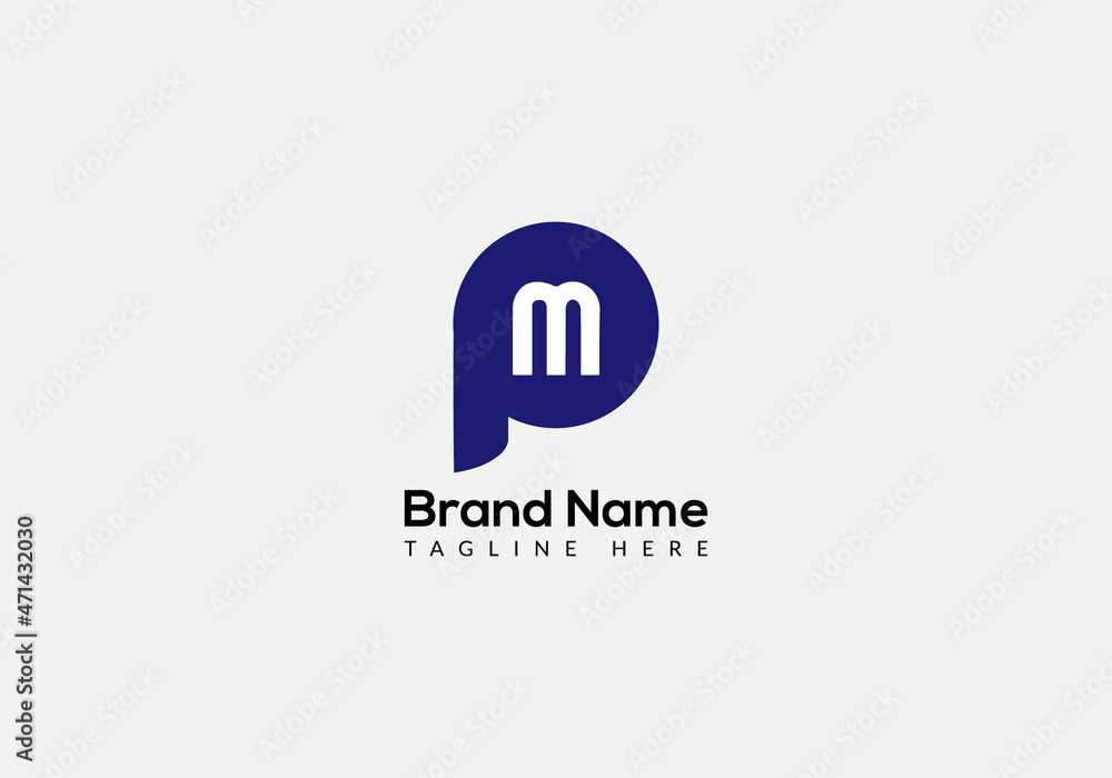 Abstract pm letter modern initial logo design Stock Vector | Adobe Stock