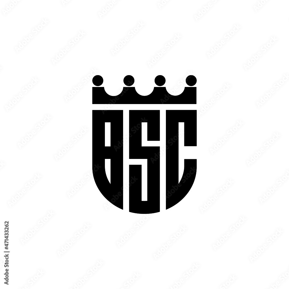 BSC letter logo design with white background in illustrator, vector ...