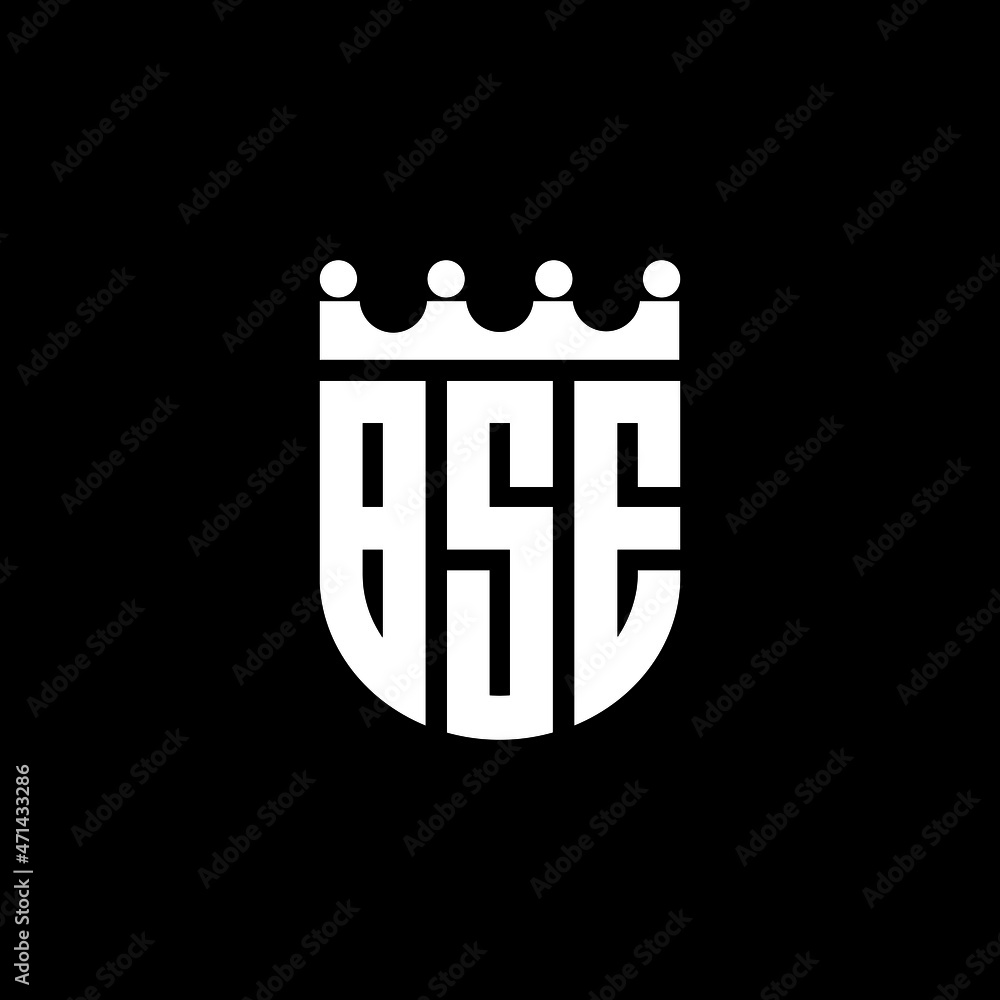 BSE letter logo design with black background in illustrator, vector ...
