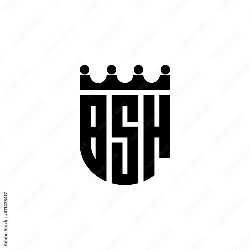 BSH letter logo design with white background in illustrator, vector ...