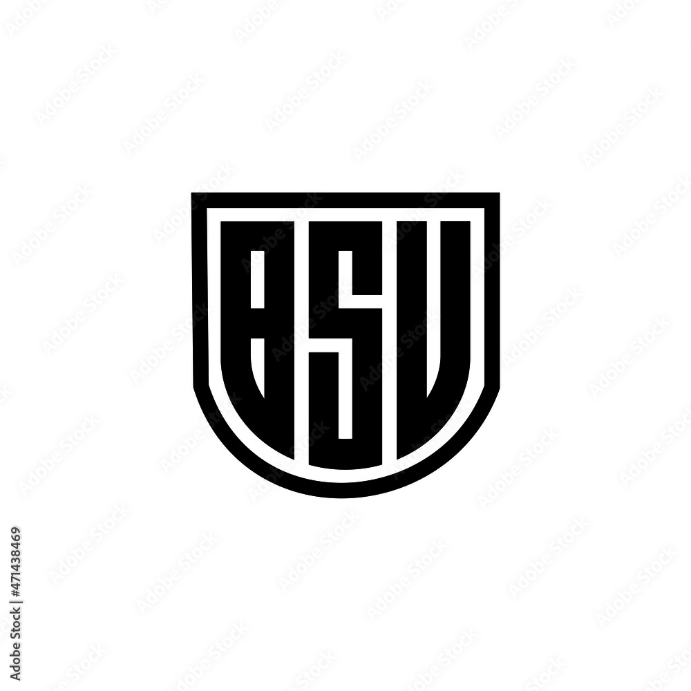BSU letter logo design with white background in illustrator, vector ...
