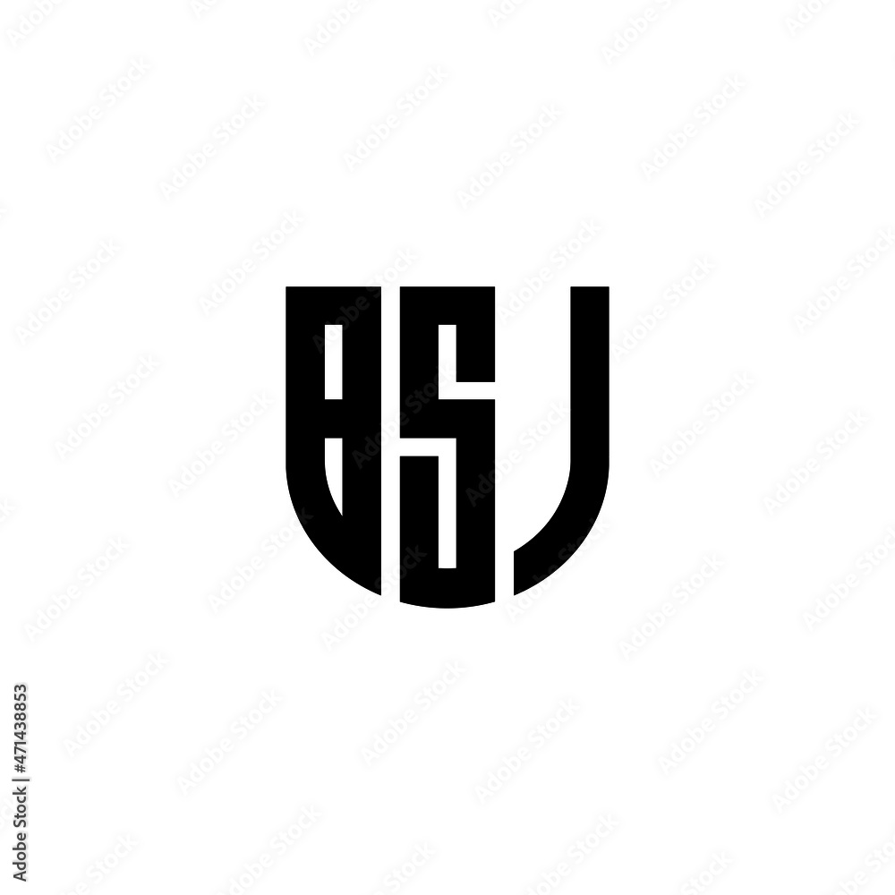 BSJ letter logo design with white background in illustrator, vector ...