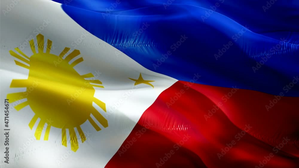 Filipino flag. 3d Philippines flag waving video. Sign of Philippines ...