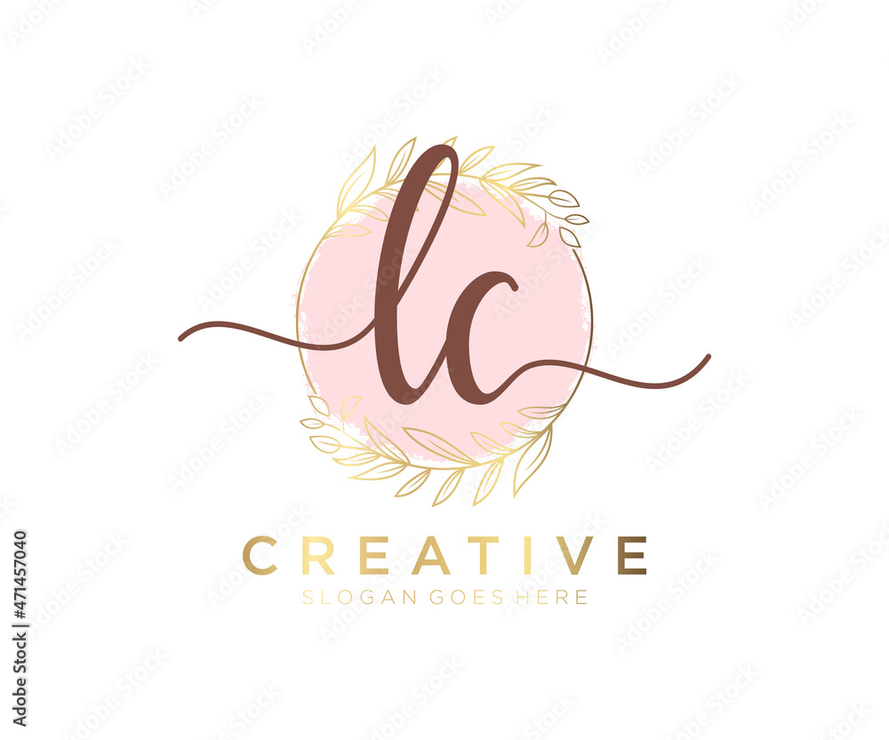 Initial LC feminine logo. Usable for Nature, Salon, Spa, Cosmetic and ...