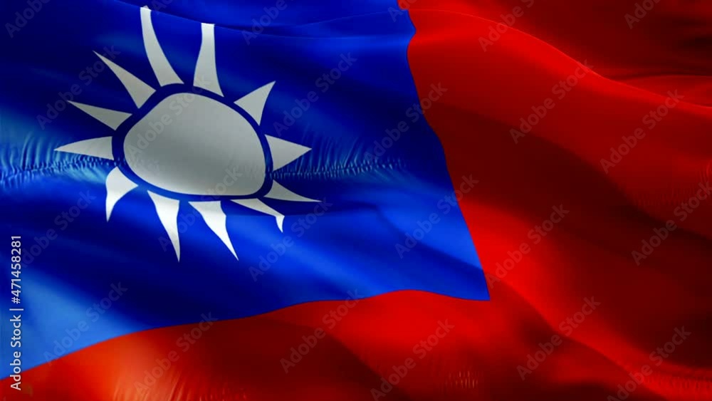 Taiwan flag. National 3d Taiwan flag waving. Sign of Taiwanese seamless ...