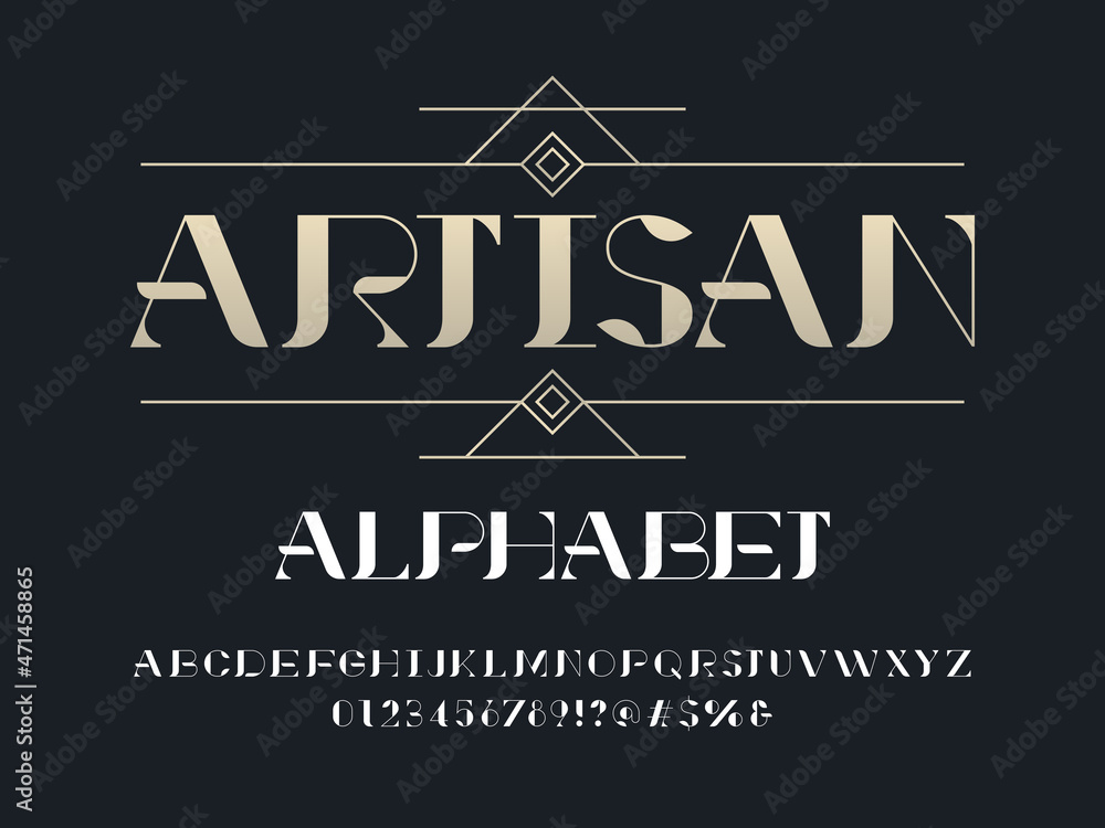 Vector of stylized modern elegant alphabet design with uppercase ...