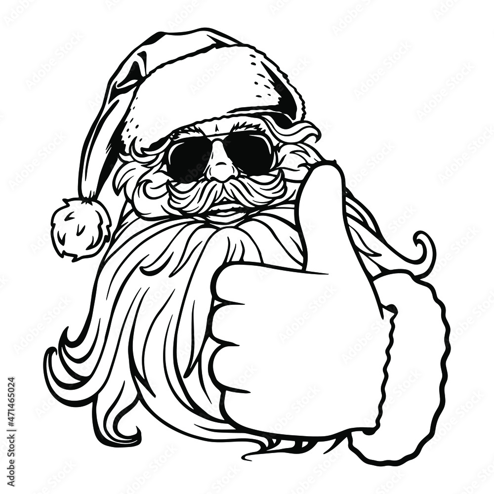 Vetor de Santa Like with Sunglasses SVG,Cool Santa Santa head,Santa ...