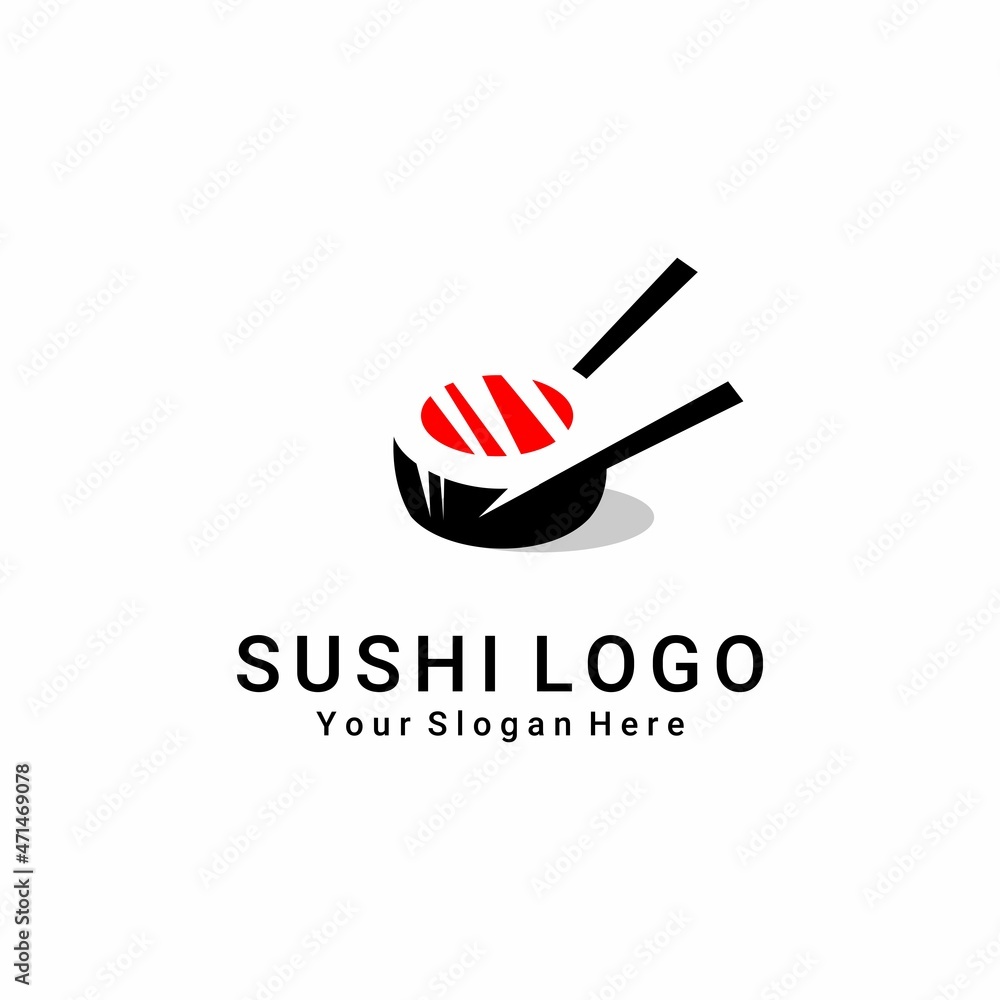 vector illustration of sushi logo, restaurant logo, cafe logo, bar logo ...