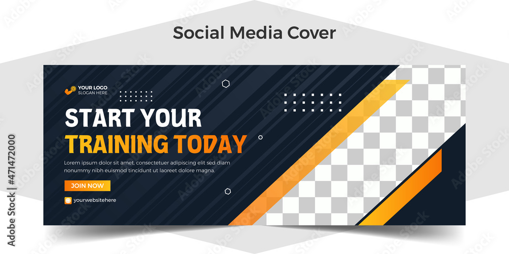 fitness and workout Facebook cover or social media cover template Stock ...